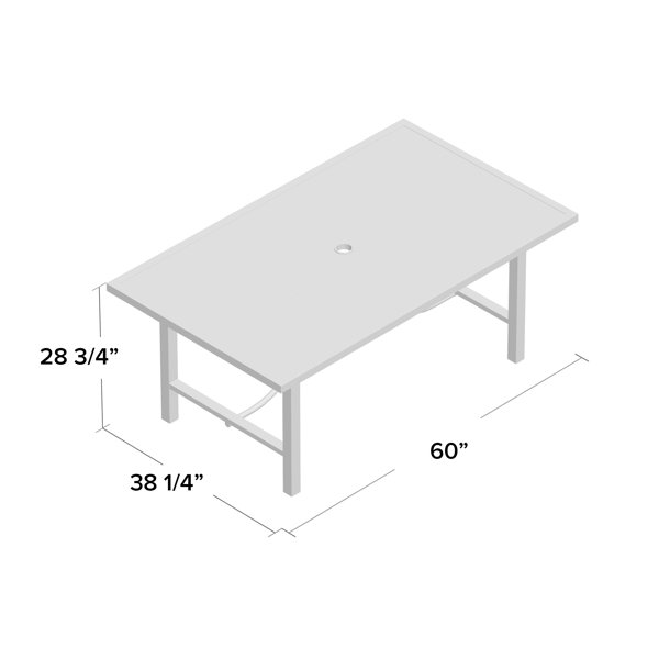Wade Logan® Marceau Rectangular Metal Outdoor Dining Table & Reviews | Wayfair